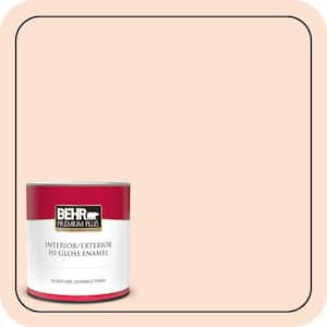 BEHR PREMIUM PLUS 8 oz. #220A-1 Powdered Peach Satin Enamel Interior ...