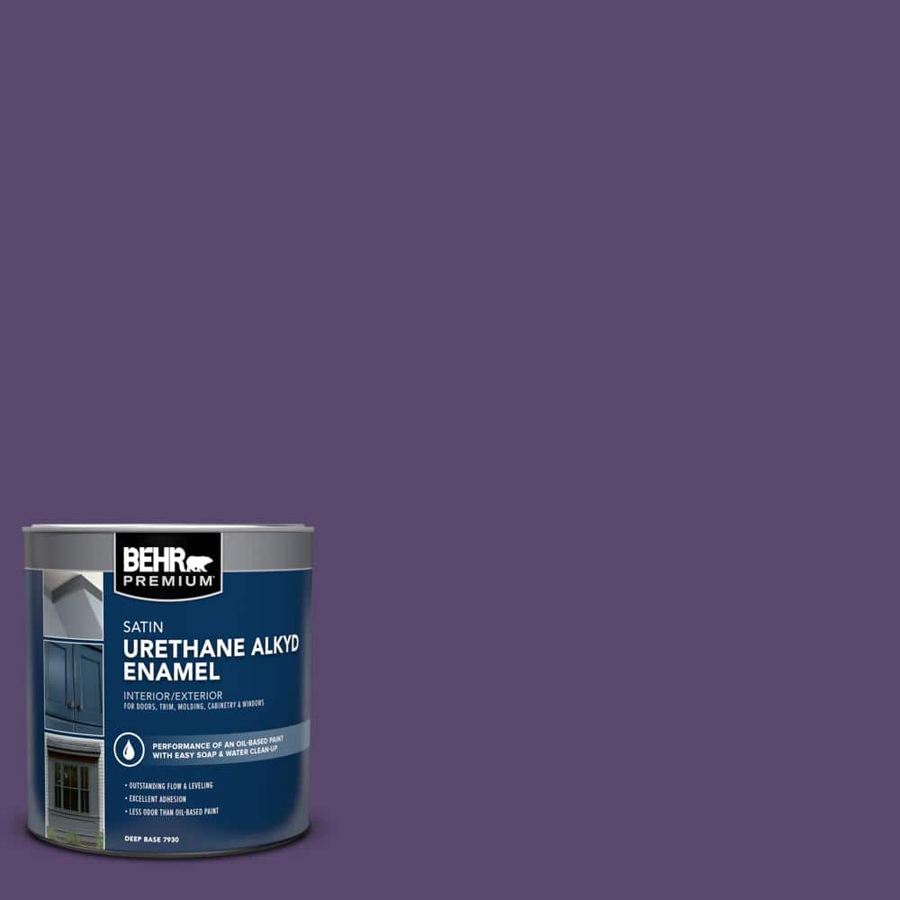 BEHR PREMIUM 1 qt. #P570-7 Proper Purple Satin Enamel Urethane Alkyd ...