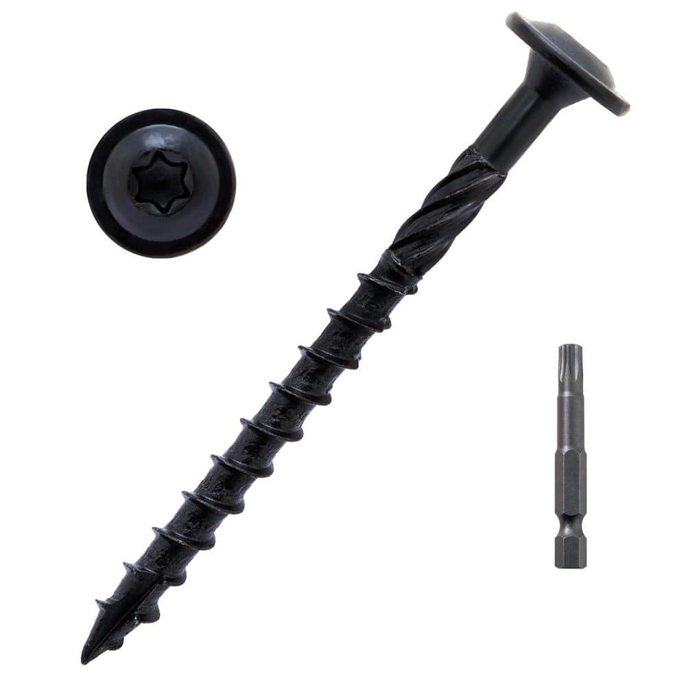 3 in. Black Heavy Duty Rust Resistant Metal Posts Screws for Fencing ...