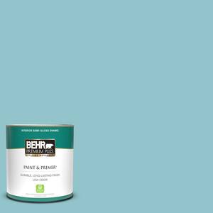 BEHR MARQUEE 1 gal. #MQ6-32 Cosmic Blue One-Coat Hide Semi-Gloss Enamel ...