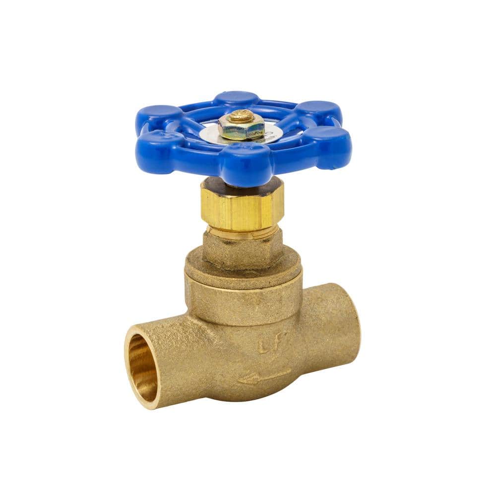 Everbilt 1/2 in. Brass Sweat x Sweat Stop Valve 105-503EB - The Home Depot
