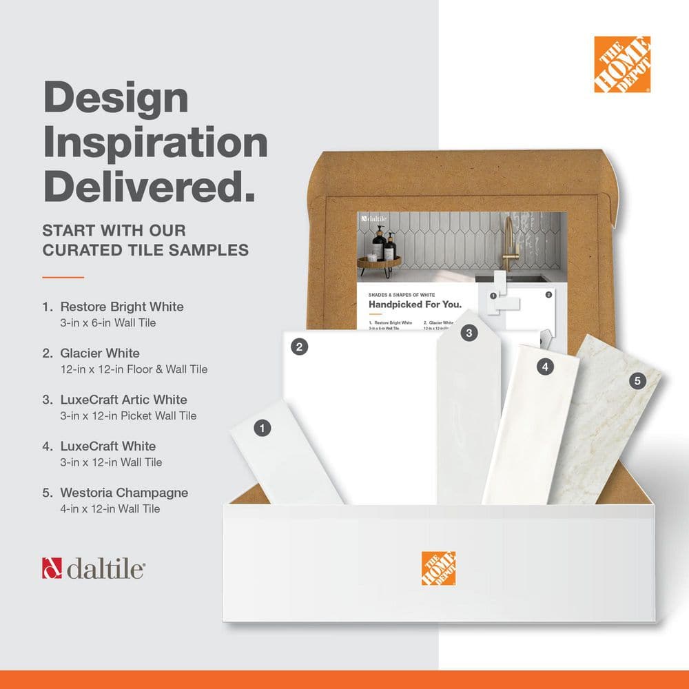 Daltile White Color Curated Assorted Kit 8 in. x 8 in. Mixed Ceramic ...