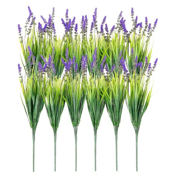 4 in. Green Outdoor Indoor Artificial Monkey Grass Shrub UV Resistant ...