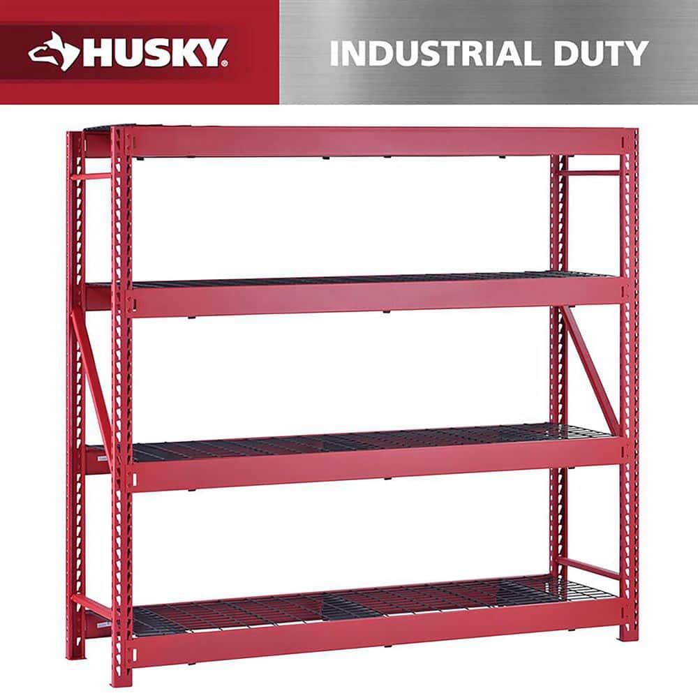 Husky 4-Shelf Metal Industrial Duty Freestanding Garage Storage ...