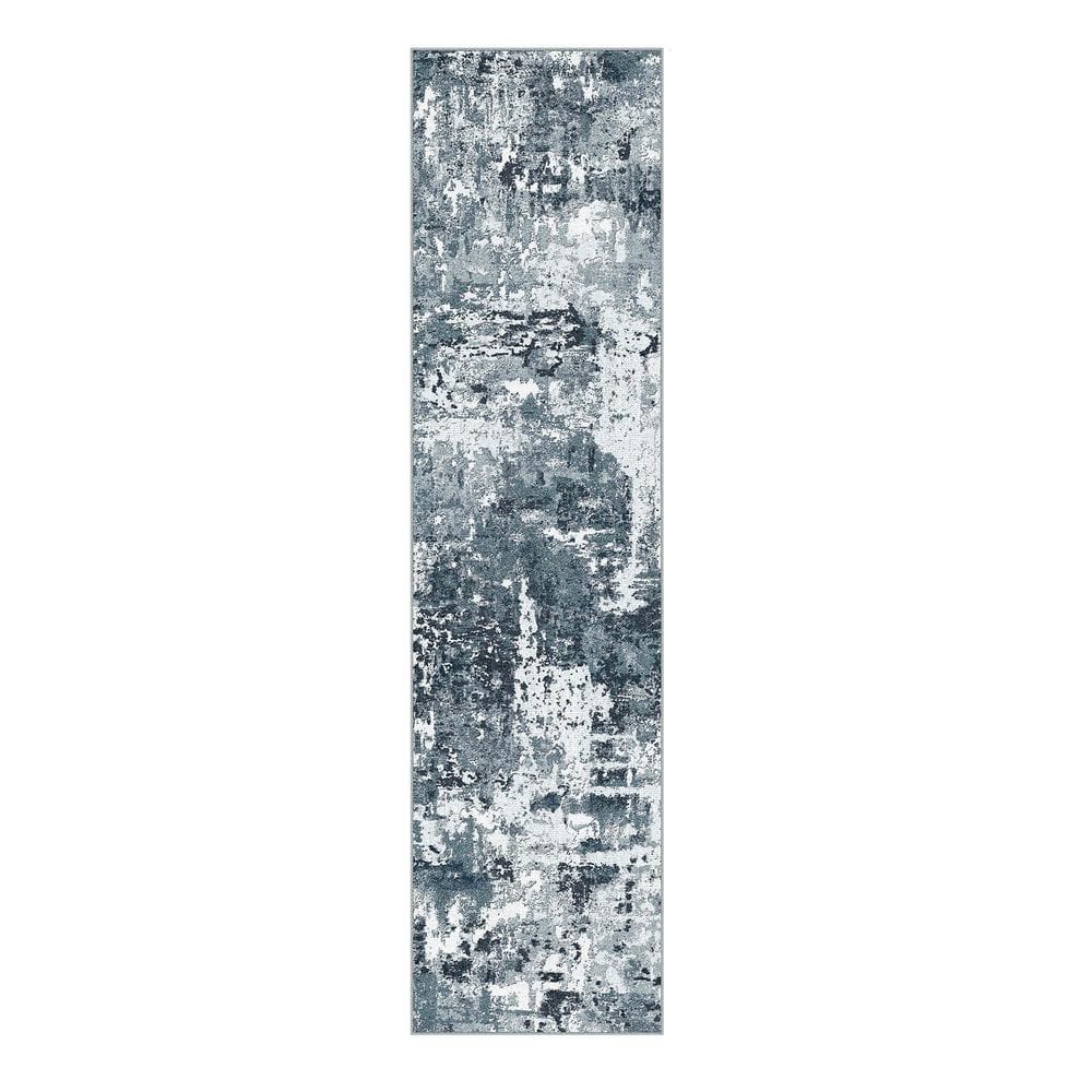 HaiiMeid Polaris Gray 2 ft. x 8 ft. Washable Modern Abstract Runner Rug ...