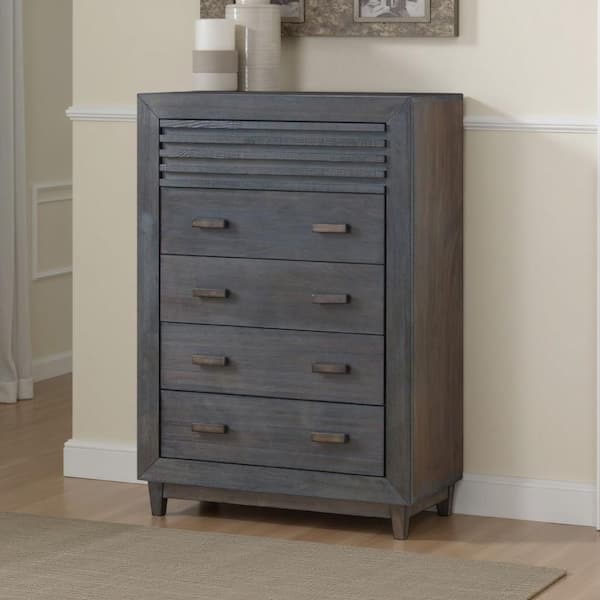 Benjara Biom Charcoal Brown 5-Drawer 18.5 in. Wide Chest of Drawers ...