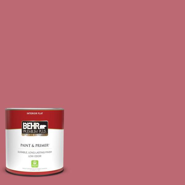 BEHR PREMIUM PLUS 1 qt. #M140-5 Cherry Fizz Flat Low Odor Interior ...