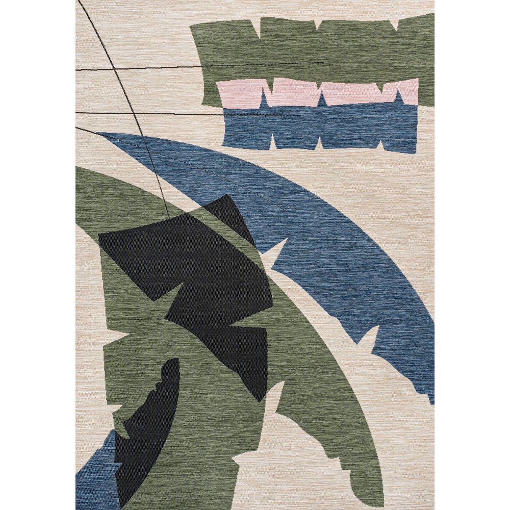 JONATHAN Y Shelby Coastal Vintage Abstract Palm Leaf Navy/Cream 8 ft. x ...