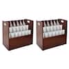 AdirOffice 21-Slot Mahogany Mobile Rolling Wood Blueprint Roll File ...