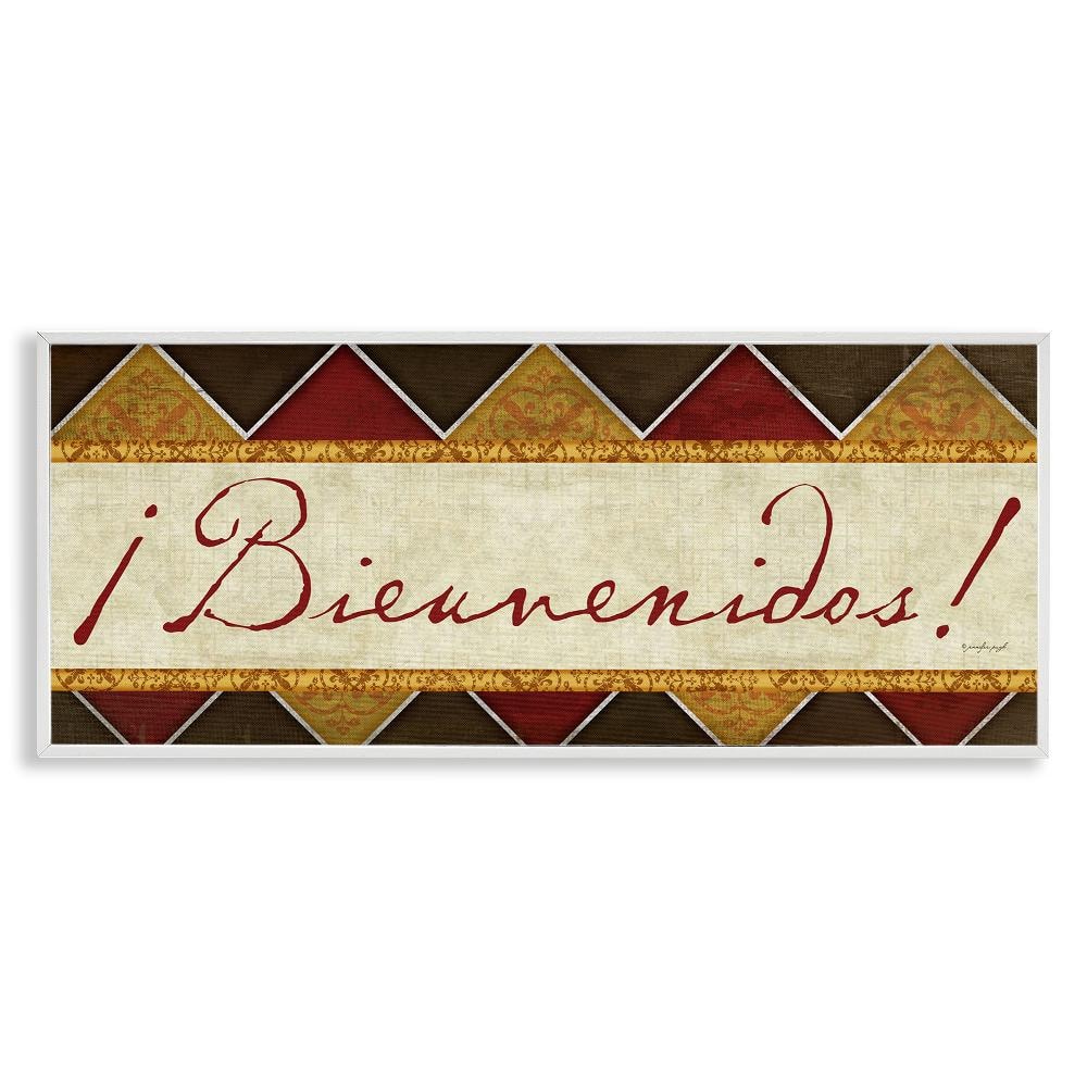 Stupell Industries Welcome Phrase Traditional by Jennifer Pugh White Framed Typography Giclee ...