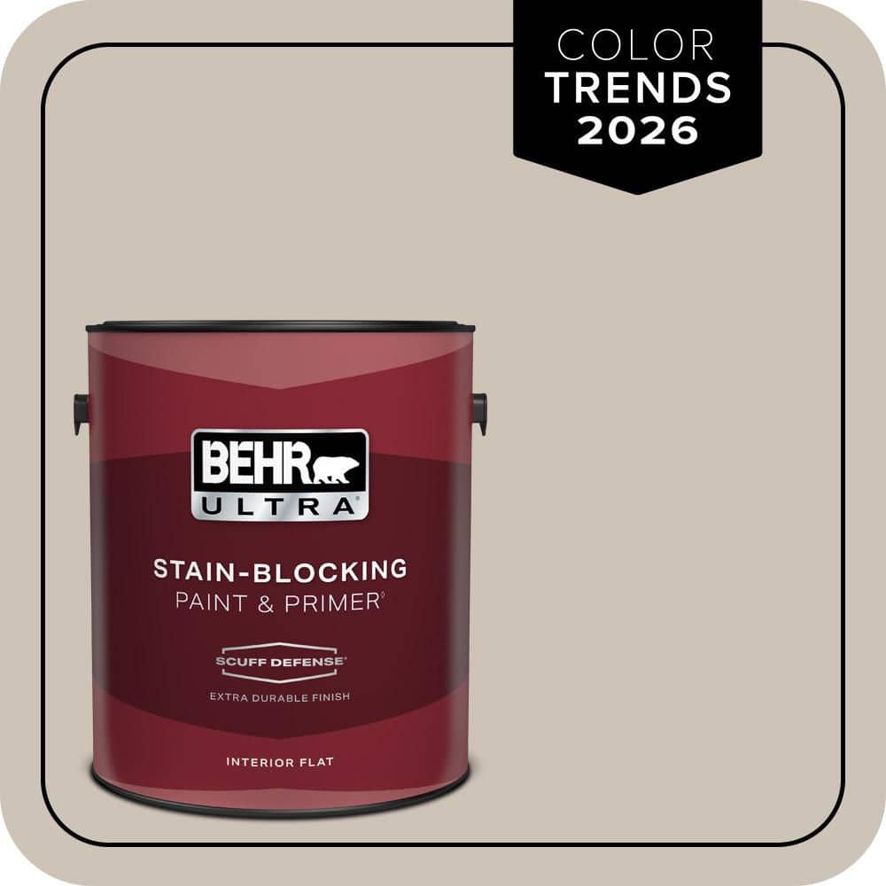 BEHR ULTRA 1 gal. #720C-3 Wheat Bread Extra Durable Flat Interior Paint ...