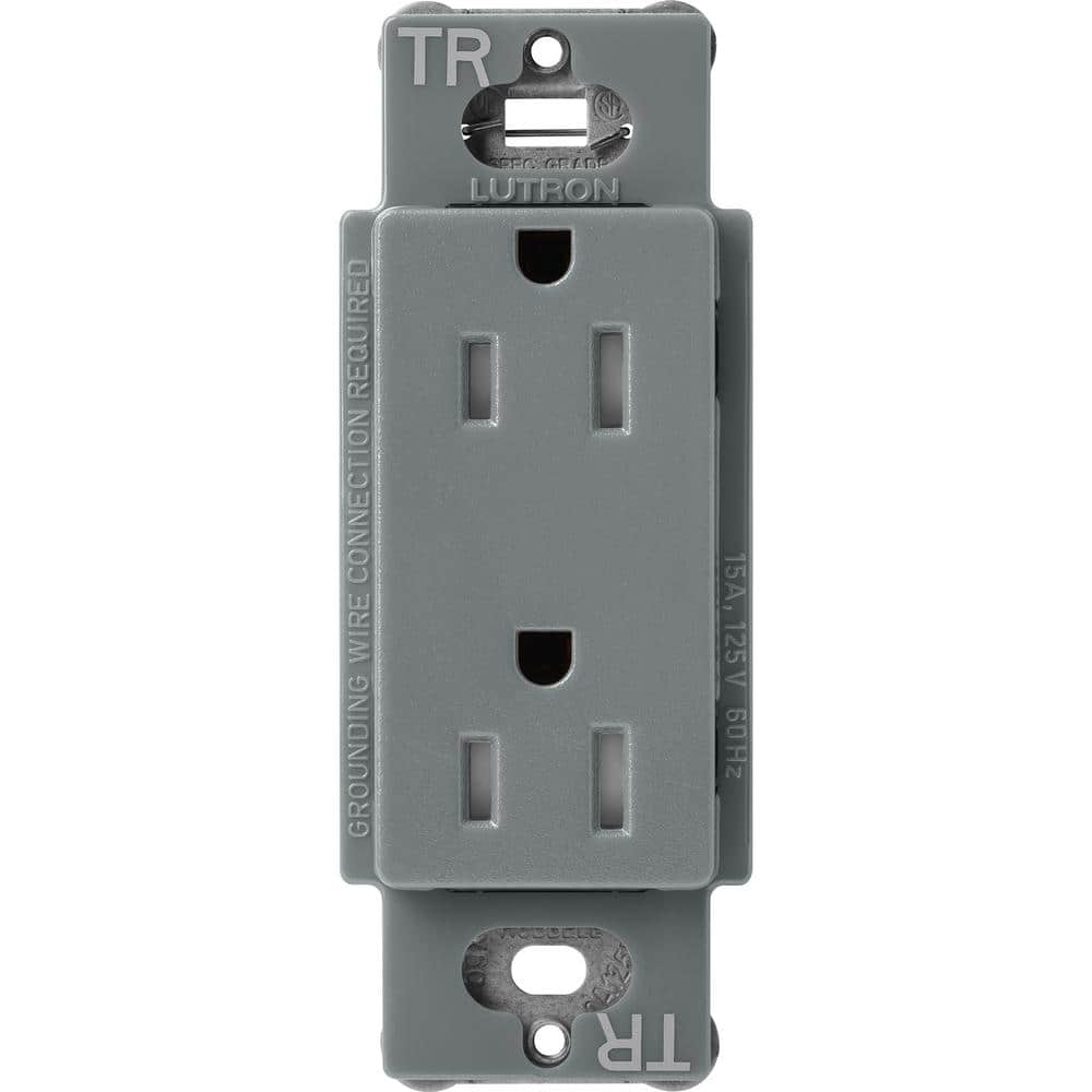 Lutron Claro 15-Amp Tamper-Resistant Duplex Receptacle, Slate (SCRS-15 ...