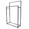 YIYIBYUS 23.6 in. W Black Metal Freestanding 2 Tiers Tie and Belt Rack ...