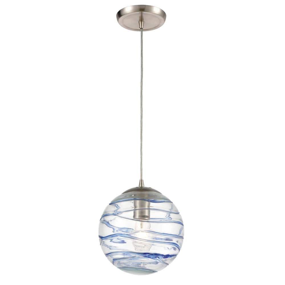 Titan Lighting Valinda 1-Light Satin Nickel Mini Pendant Light with ...