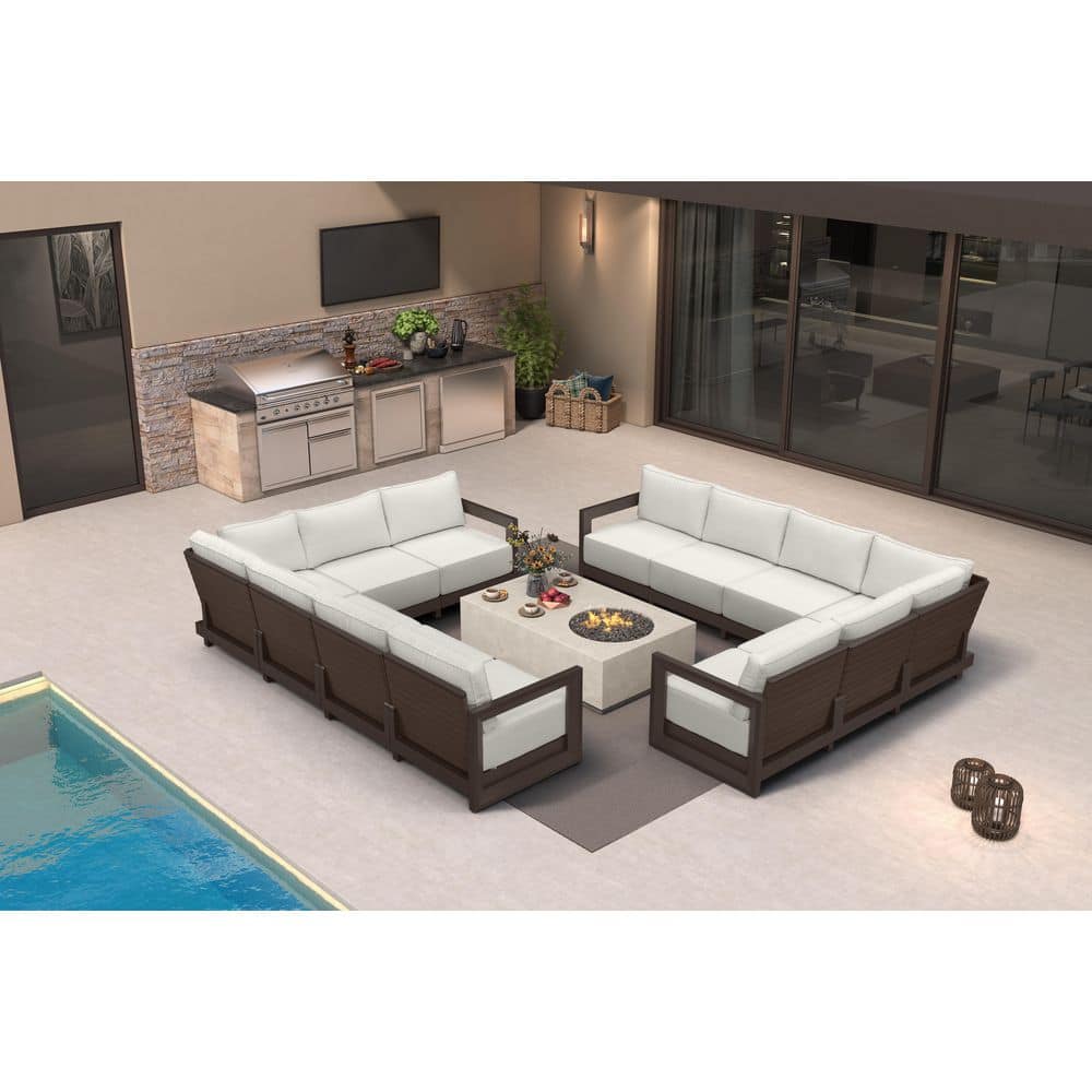 PURPLE LEAF 12 Pieces Patio Conversation Sets All Weather Outdoor Couch ...