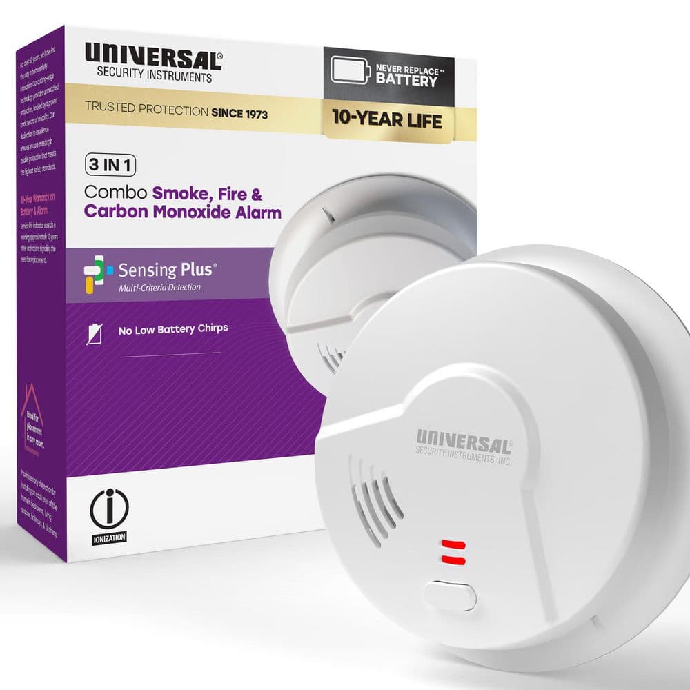 Universal Security Instruments 10-Year Battery Combination Smoke and Carbon Monoxide Detector ...