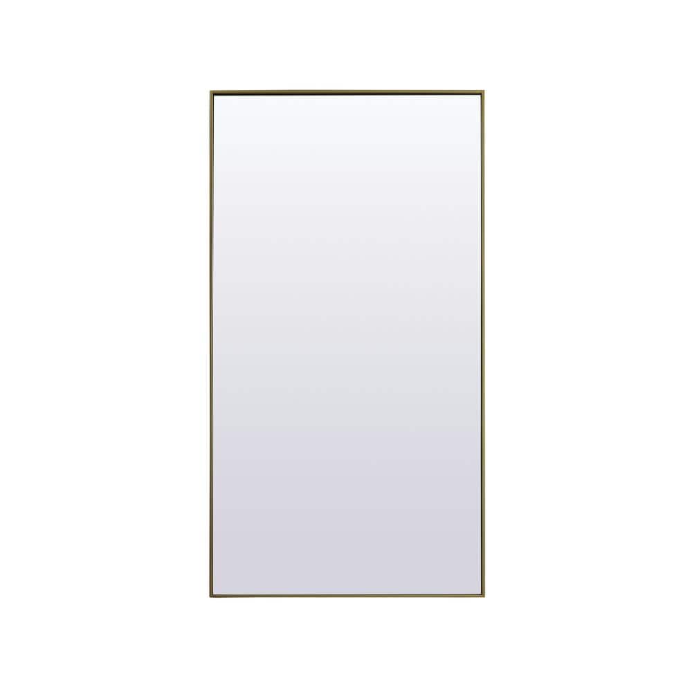 Simply Living 36 in. W x 72 in. H Rectangle Metal Framed Brass Full ...
