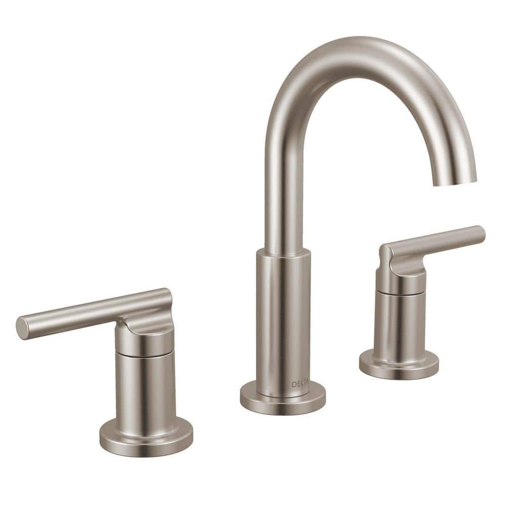 Delta Nicoli 8 in. Widespread Double Handle Bathroom Faucet with Slim ...