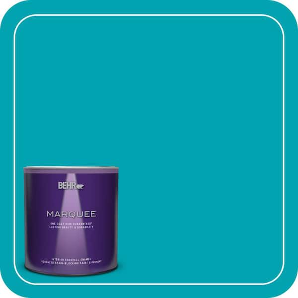 BEHR MARQUEE 1 qt. #510B-6 Blue Jewel Eggshell Enamel Interior Paint ...