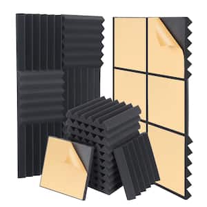 Angel Sar 2 in. x 12 in. x 12 in. Grey Self-adhesive Acoustic Foam ...