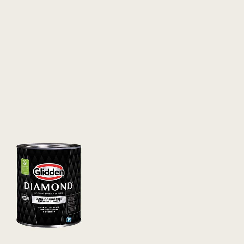 Glidden Diamond 1 qt. PPG1006-1 Gypsum Satin Interior Paint with Primer ...