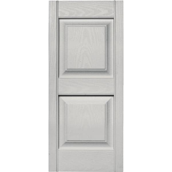 Builders Edge 15 in. x 35 in. Raised Panel Vinyl Exterior Shutters Pair ...
