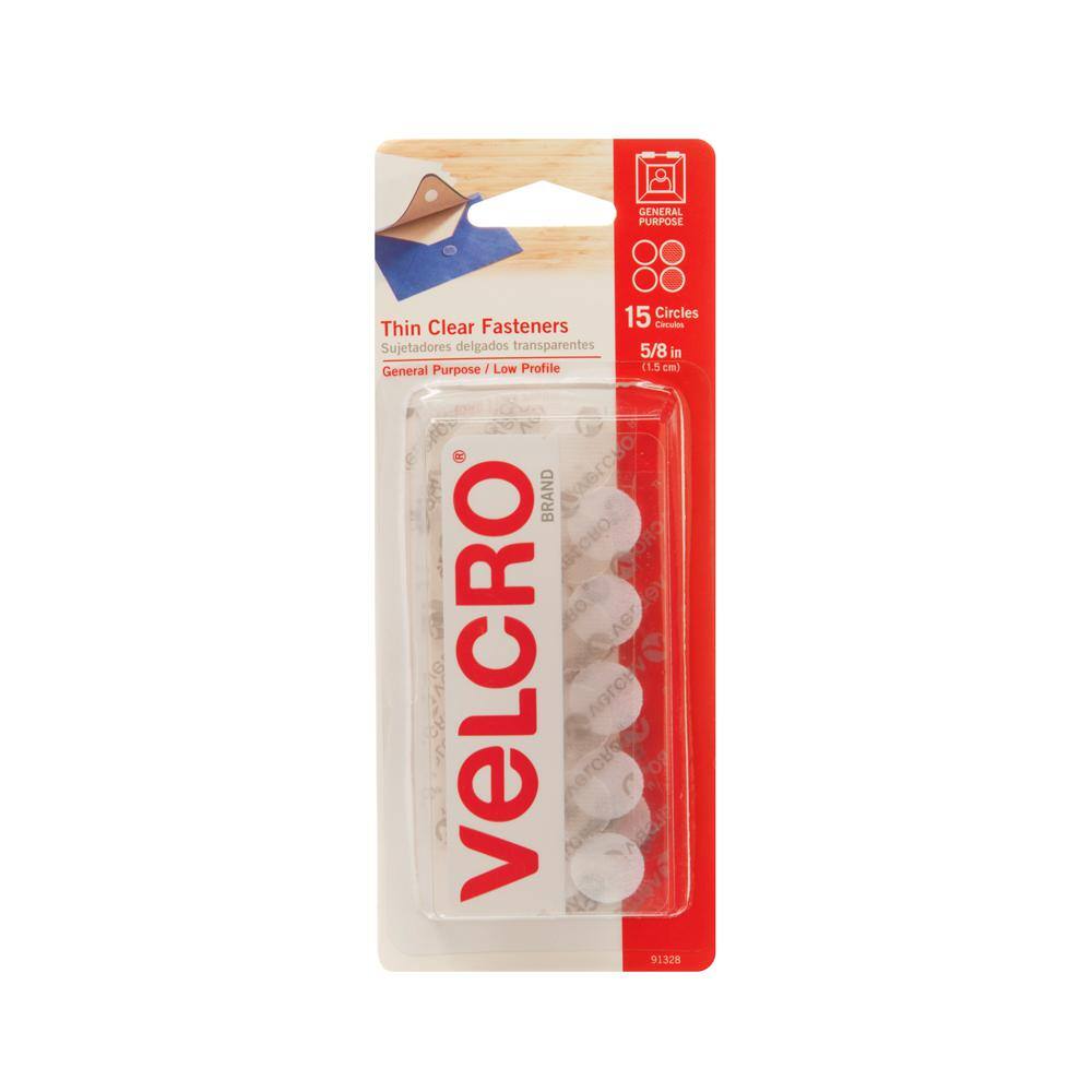 VELCRO 5/8 in. Coin Thin Clear Fasteners 91328 - The Home Depot