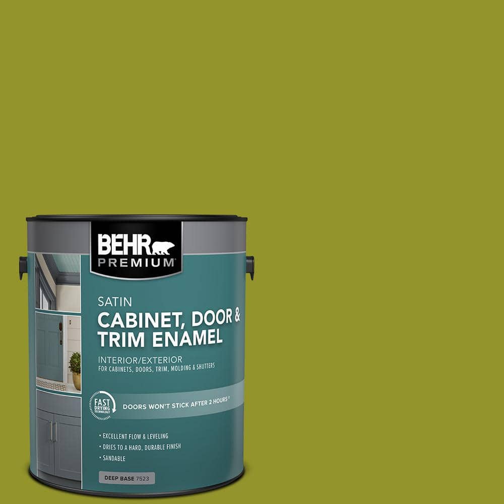 BEHR PREMIUM 1 gal. #P350-7 Lazy Lizard Satin Enamel Interior/Exterior ...