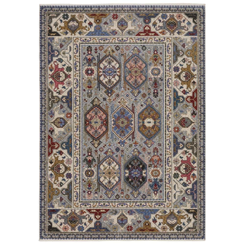 AVERLEY HOME Hunter Blue/Multi-Colored 10 ft. x 13 ft. Persian Oriental ...