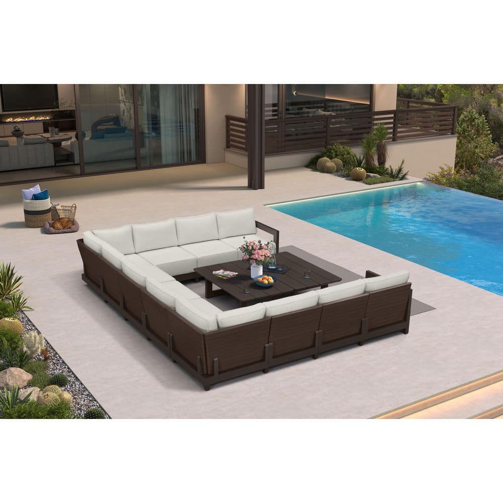 PURPLE LEAF 13-Piecess Patio Conversation Sets All Weather Outdoor ...