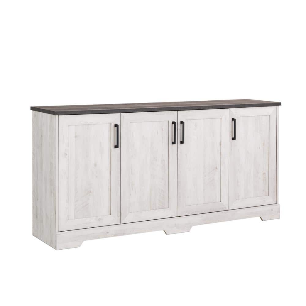 Prepac Rustic Ridge Washed White 31.75 in. H x 66 in. W x 16 in. D 4 ...