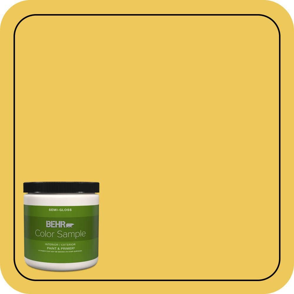 BEHR PREMIUM PLUS 8 oz. #390B-6 Citrus Zest Semi-Gloss Interior ...