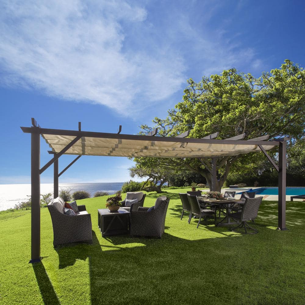 Reviews for Paragon Outdoor Modena 12 ft. x 20 ft. Wood Grain Aluminum ...