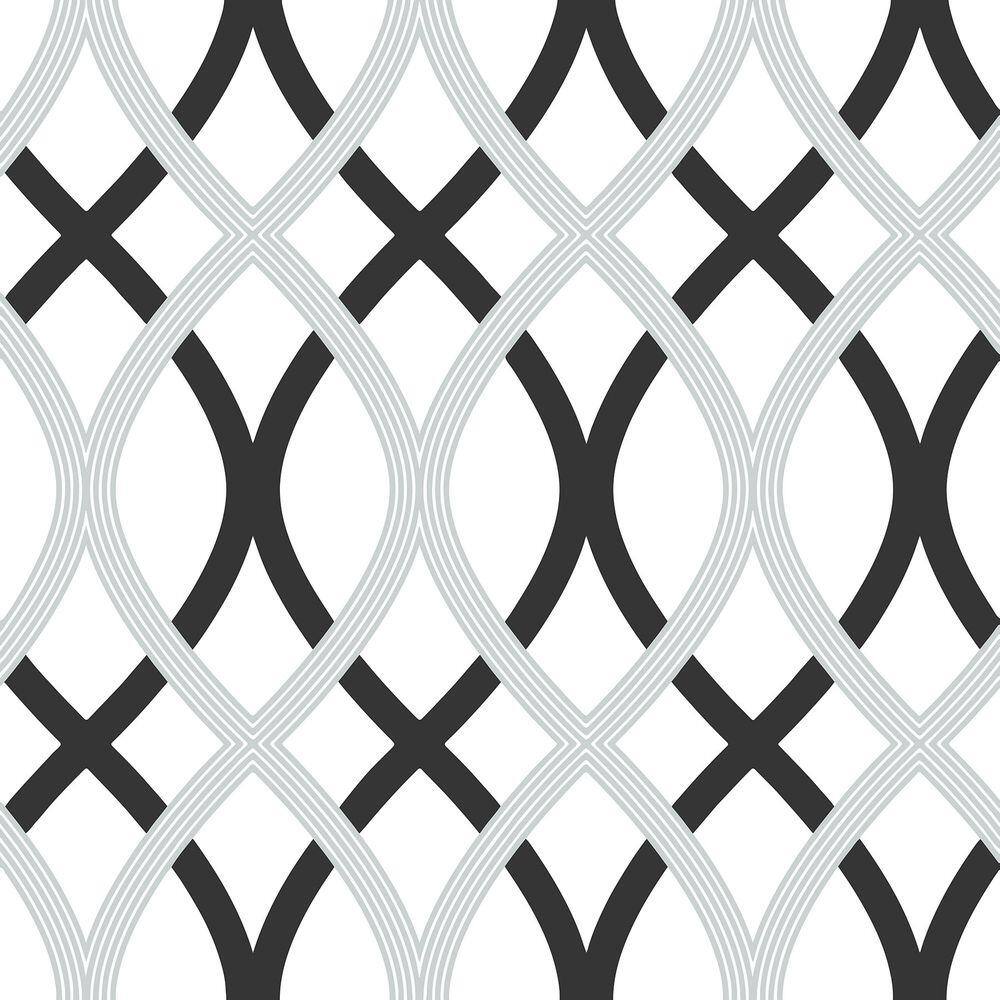 NuWallpaper Black and Silver Lattice Multi-Color Wallpaper Sample ...