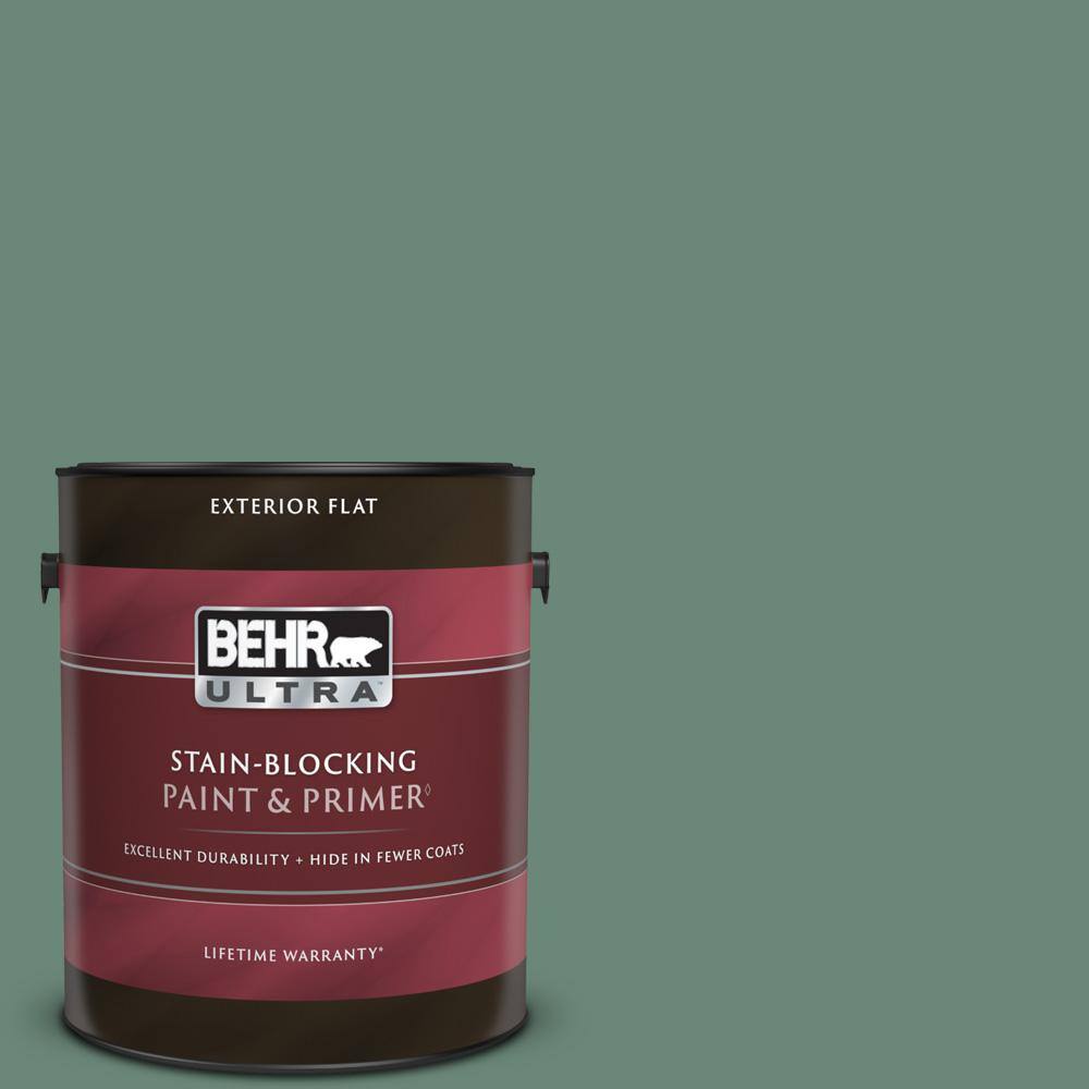 BEHR ULTRA 1 gal. #S420-5 Sycamore Grove Flat Exterior Paint & Primer ...