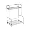 Lavish Home 2-Shelf Chrome Storage Rack with 3-Side Hooks HW0500046 ...