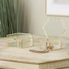 Litton Lane Clear Glass Geometric Hexagon Jewelry Box with Gold Metal ...