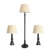 Elegant Designs 14.5 in. 3-Piece Restoration Bronze Lamp Set LC1002-RBZ ...