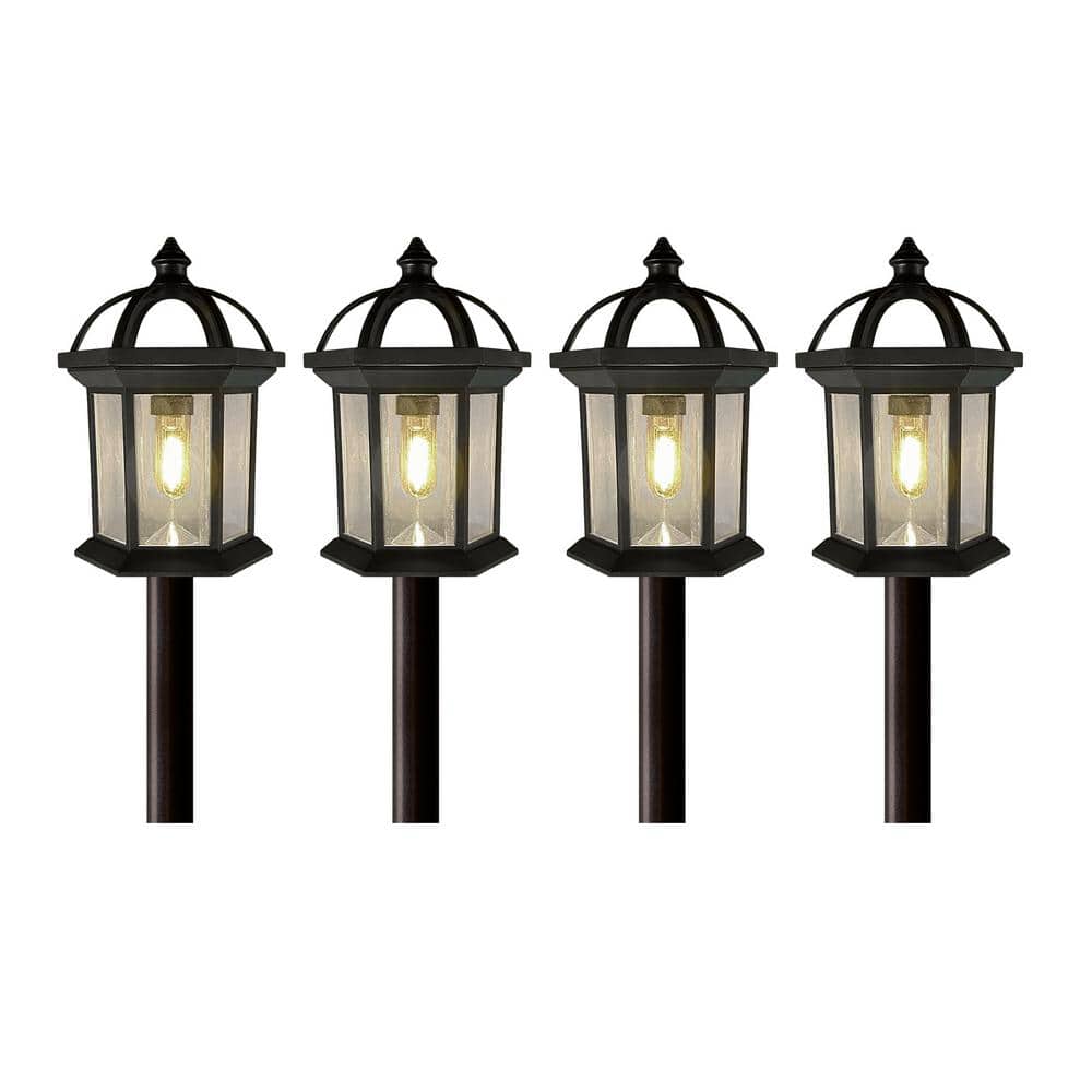 Monteaux Lighting Black Integrated LED Outdoor Solar Pathway Lights ...