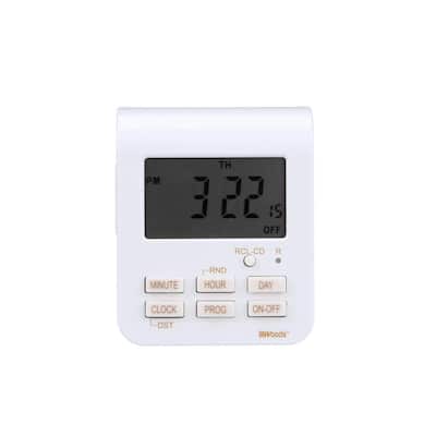Woods 15-Amp 7-Day Outdoor Plug-In Heavy-Duty Dual-Outlet Digital Timer ...