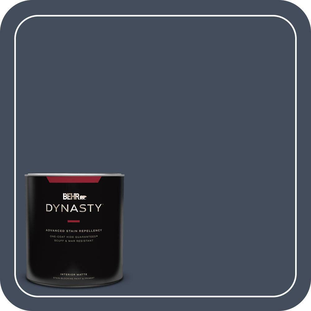 BEHR DYNASTY 1 qt. #S520-7 Night Flight One-Coat Hide Matte Interior ...