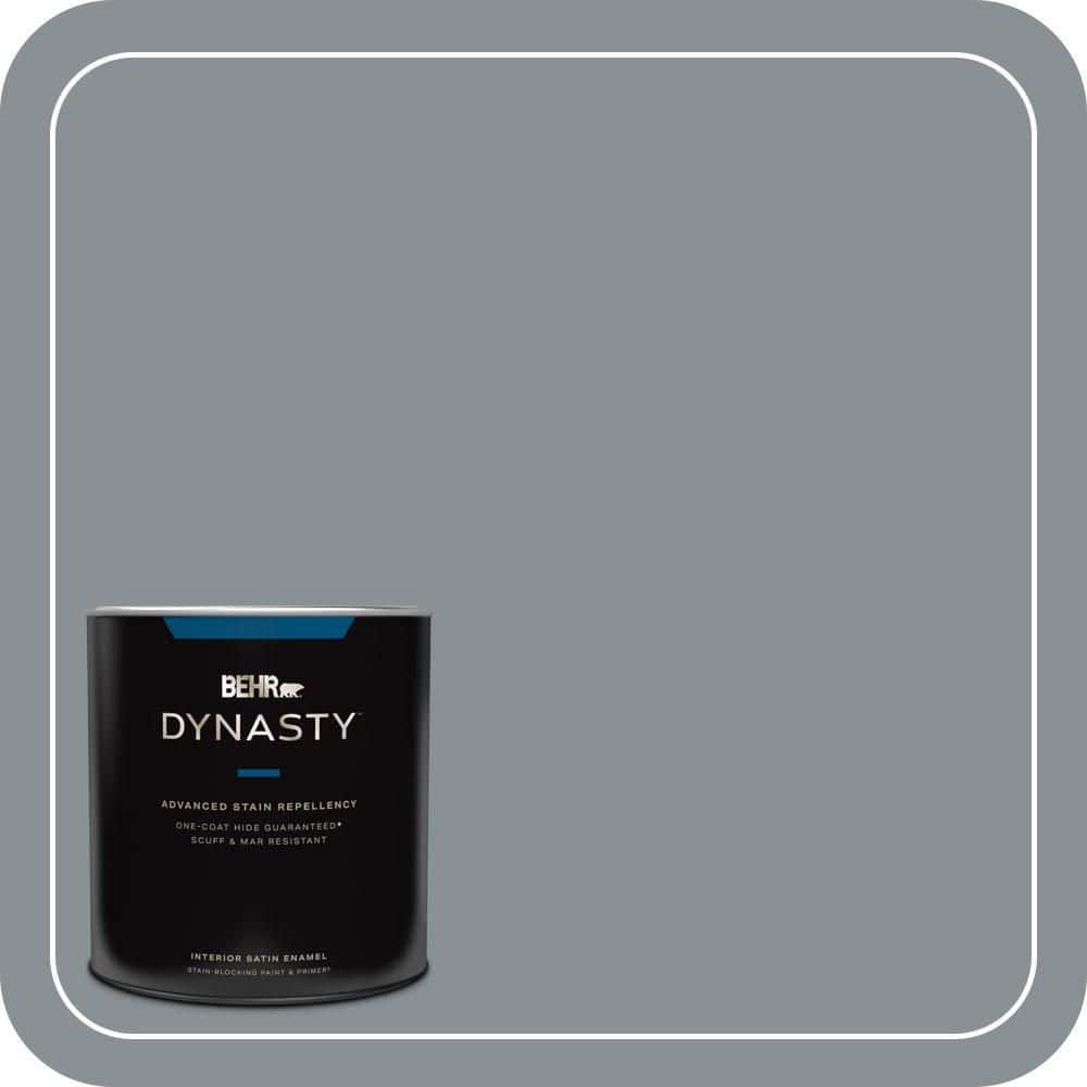 BEHR DYNASTY 1 qt. #MQ5-29 Gotham Gray One-Coat Hide Satin Enamel ...