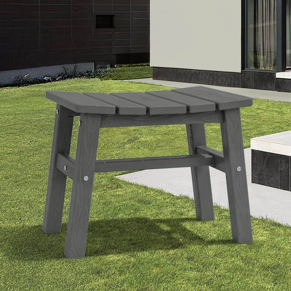 JEAREY HDPE Gray Plastic Outdoor Ottoman (1-Pack) PEOTM-HD-GY - The ...