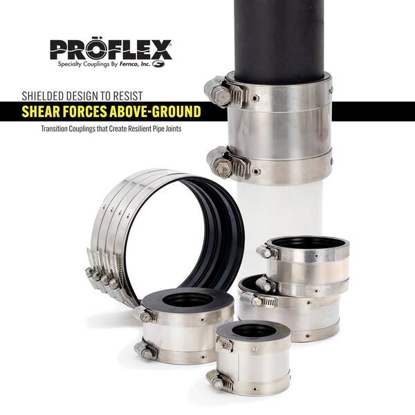 Fernco Proflex 3 in. Neoprene Shielded Coupling P3000-33 - The Home Depot