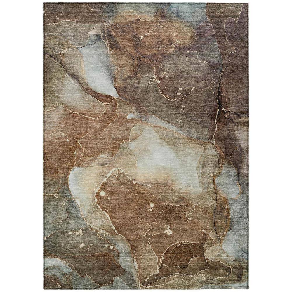 HomeRoots Brown 3 ft. x 4 ft. Woven Abstract Polyester Rectangle Indoor ...