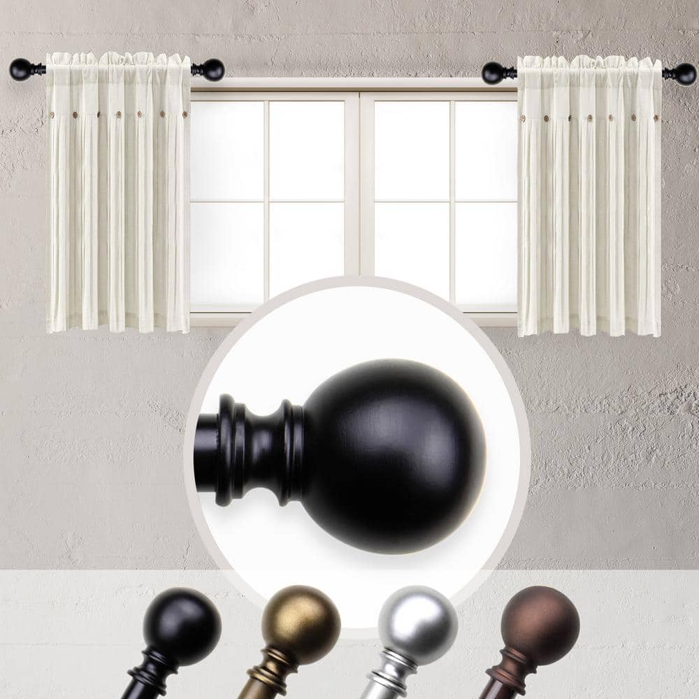 EMOH Magdelena 5/8 inch Side Curtain Rod 12-20 inch long (Set of 2 ...