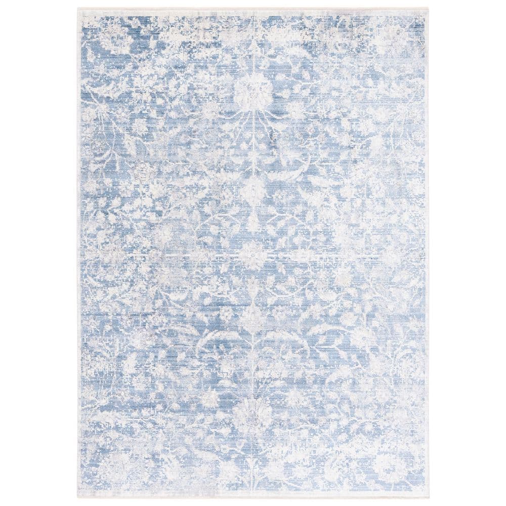 SAFAVIEH Illusion Blue/Gray 5 ft. x 7 ft. Floral Gradient Area Rug ...
