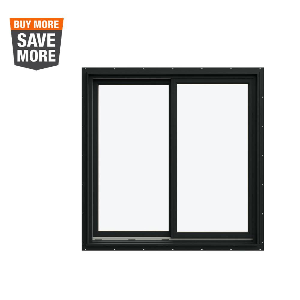 JELD-WEN 47.3125 in. x 47.5625 in. W-5500 Left-Hand Sliding Wood Clad ...