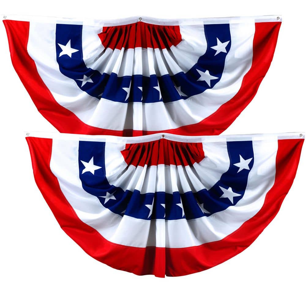 G128 3 ft. x 6 ft. Printed Polyester USA Fan Flag with Canvas Header ...
