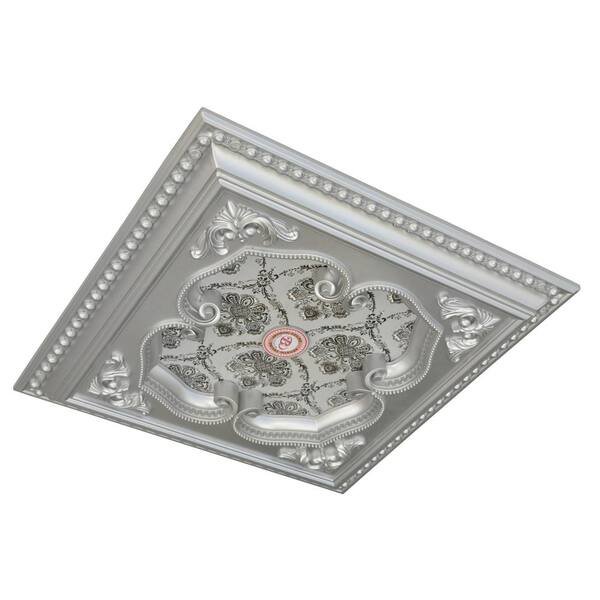 AFD 24 in. x 2 in. x 24 in. Silver 4 Leaf Clover Square Chandelier ...